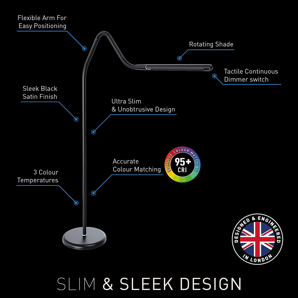 Daylight-Map Items Black Electra Floor LAMP