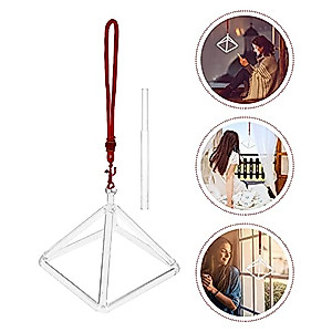 ARTIBETTER 5 Inches Crystal Singing Pyramid Healing Musical Instrument with Glass Striker Bag for Sound Healing Meditation Accessories