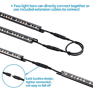 TORCHSTAR Voice Control Smart LED Safe Lighting Kit, (4) 12 Inch Dimmable Linkable Light Bars, Compatible with Alexa&Rocker Switch, 100-240V UL Power Adapter 900LM for Under Cabinet, 5000K Daylight