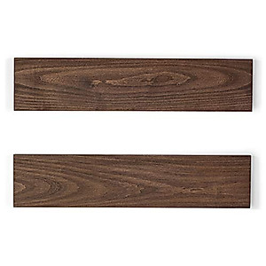 DAKODA LOVE Floating Shelves | Solid Poplar | Premium Craftsman Quality | Easy Hidden Bracket Wall Mount | Set of 2 (Espresso, 24" L x 10" D)