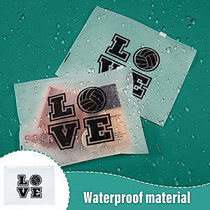 50 Pcs Volleyball Pouch Small Makeup Bag Love Pattern Waterproof Cosmetic Bags Eva Matte Volleyball Pencil Case Portable Storage Case Travel Toiletry Bag with Zippers for Women Girls (8 x 6 inch)