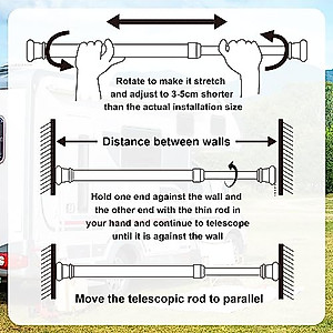 LOVYNO 4 Sets Double RV Refrigerator Bars Adjustable RV Tension Rods for Refrigerator Fridge Bars for Holding Food Drinks in Place Extendable RV Refrigerator Accessories from 9.8'' to 16.5''