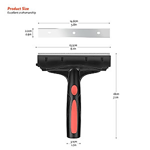 EHDIS Razor Blade Scraper, 6" Scraper Adhesive Remover Tool with 10 Double-Edge Blades for Cleaning Paint, Caulk, Adhesive, Label, Decal, Sticker from Window, Glass, Tile, Floor, Stove Top