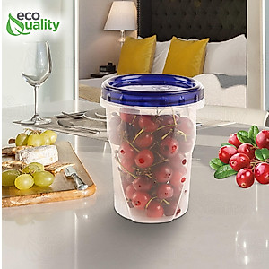 [3 PACK] 32 oz Twist Top Storage Deli Containers - Airtight Reusable Plastic Food Storage Canisters with Twist & Seal Lids, Leak-Proof - Meal Prep, Lunch, Togo, Stackable, BPA-Free Snack Containers