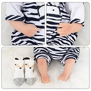 ENADOLL Reborn Baby Doll Realistic Silicone Vinyl Baby 16 inch Weighted Soft Body Lifelike Doll Gift Set for Ages 3+(Zebra Boy)