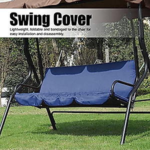 Outdoor Swing Cushion Cover Patio Swing Cushion Replacement 3 Seater Swing Seat Cushion Cover Waterproof Dust Proof for Courtyard Garden Swing Chair Protection Cover