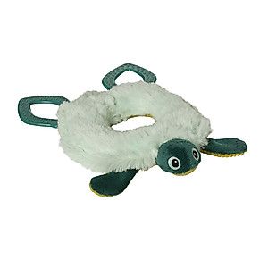 Manhattan Toy Theo Turtle Baby Toy Ring Rattle with Crinkle Paper and Textured Teethers