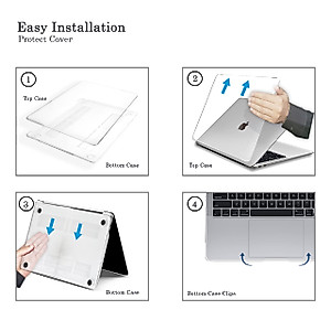 Case Compatible with MacBook Air 13 inch Case, RKINC 2022, 2021-2018 Release A2337 M1 A2179 A1932 Retina Display Touch ID, Plastic Hard Shell & Keyboard Cover & Screen Protector (Transparent)