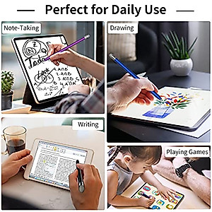 Stylus Pens for Touch Screens, Capacitive Stylish Pencils Compatible with Apple iPad/iPhone/Samsung Galaxy/Tablets/Kindle Fire/Android All Universal Touch Screen Devices (Black/Purple/Blue)