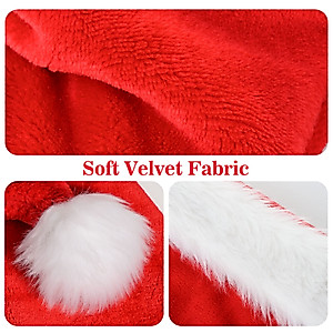 RJVW Baby Santa Hat, Christmas Hat for Infant,Xmas Holiday Hat,Unisex Velvet Classic Santa Hat for Christmas New Year