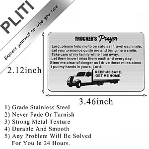 PLITI Truckers Prayer Gifts Trucker Engraved Wallet Insert Keep Me Safe Get Me Home Drive Safe Gifts For Trucker Daddy Trucker Boyfriend Husband Semi Driver Religious Card
