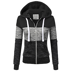 DOUBLJU Lightweight Thin Zip-Up Casual Hoodie Jackets for Womens with Plus Size