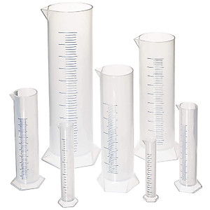 hand2mind Graduated Cylinder Set, Polypropylene Measuring Cylinder, Plastic Graduated Cylinder Container, Lab Equipment, Lab Tubes, Chemistry Science Supplies, School Lab Supplies (Set of 7)