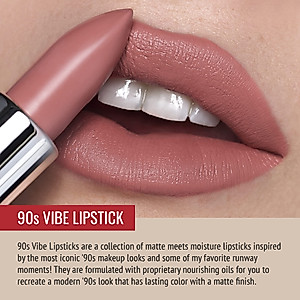 Runway Rogue 90s Vibe Lipstick, Moisturizing Matte Dusty-Pink Lipstick, ‘Front Row’