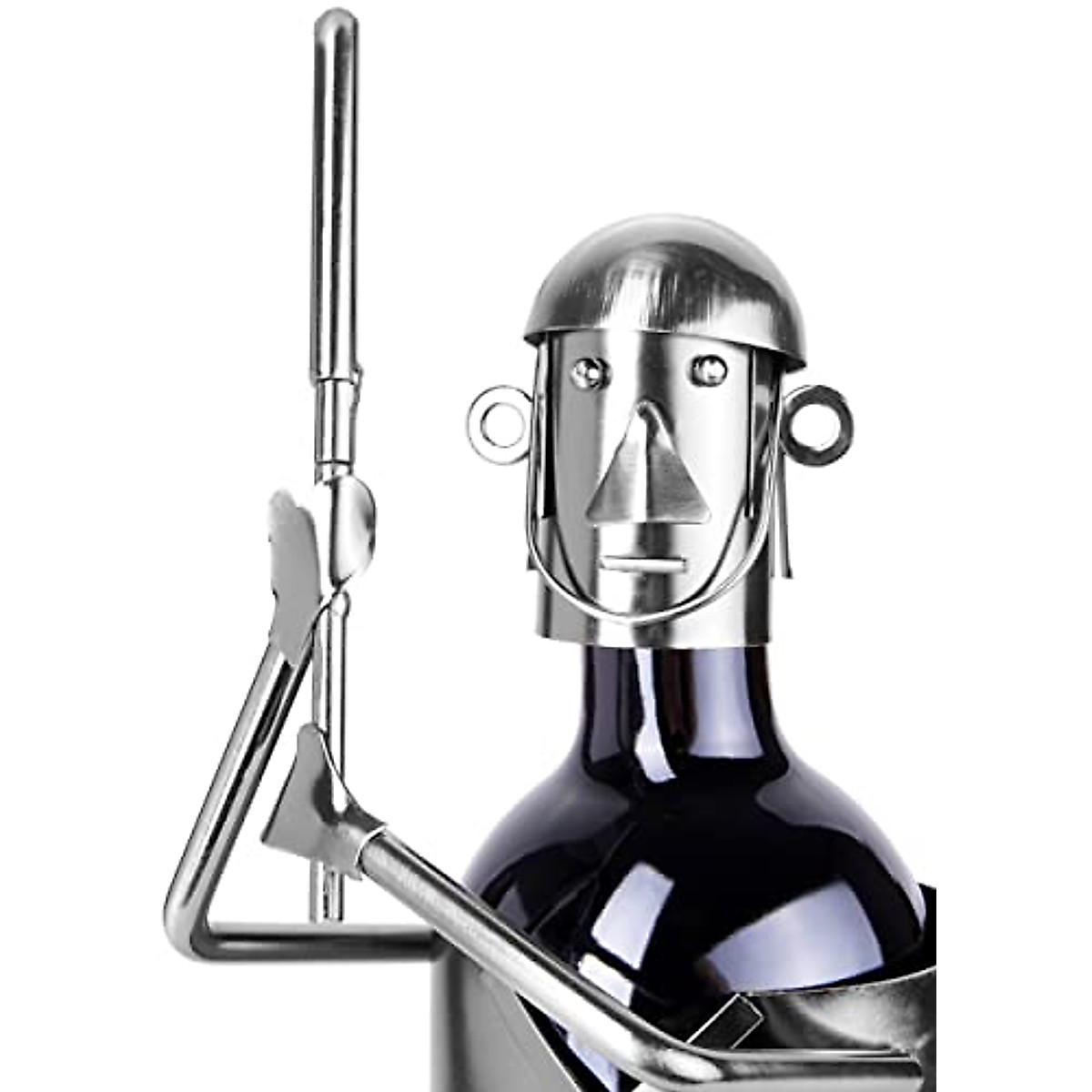 BRUBAKER Wine Bottle Holder 'Baseball' - Metal Sculpture - Wine Rack Decor - Tabletop - Greeting Card