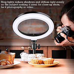 Selfie Ring Light with Stand and Phone Holder, 10'' Dimmable Desktop LED Circle Light for Laptop,Computer, Lighting Kit Gifts for Live Streaming/Laptop Video Conference/Chat/Makeup/YouTube/Tiktok/Vlog