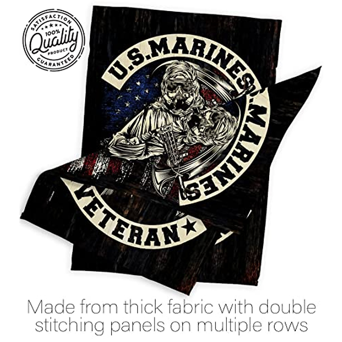 USBrotherhood Veteran Garden House Flag Set Armed Forces Marine Corps USMC Semper Fi United State American Military Retire Decoration Banner Small Yard Gift Double-Sided, Made in USA