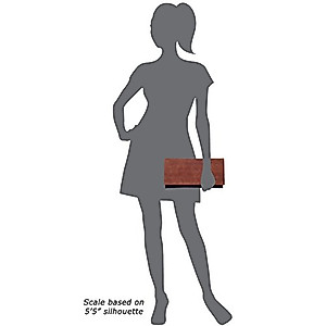 Color Block Flat Canvas Clutch, Fuchsia Medium