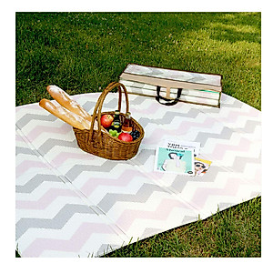 Premium Portable Waterproof Camping Picnic Beach Foam Play Mat for Indoor, Outdoor Activity - Folding Portable Playmat for Baby Toddlers (Peach Pink)