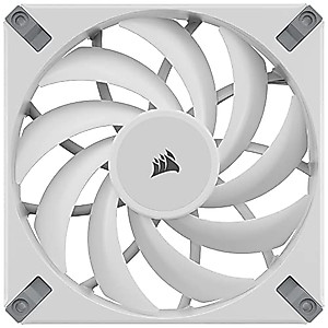 Corsair iCUE AF140 RGB Elite 140mm PWM Dual Fan Kit - Eight RGB LEDs Per Fan - AirGuide Technology - Fluid Dynamic Bearing - Zero RPM Fan Mode - Included iCUE Lighting Node CORE Controller - White