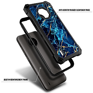 WDHD Compatible with Nokia C200 Case with Tempered Glass Screen Protector, Full-Body Protective Shockproof Rugged Bumper Cover, Impact Resist Phone Case (Sapphire)