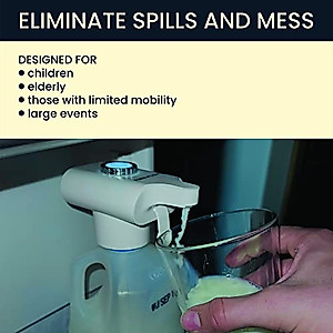Leak-Proof Drink Dispenser for Fridge - Gallon Beverage Dispenser for Parties - Rechargeable Milk Dispenser for Fridge Gallon - Automatic Pump Dispenser for Milk, Water, Soda, Juice