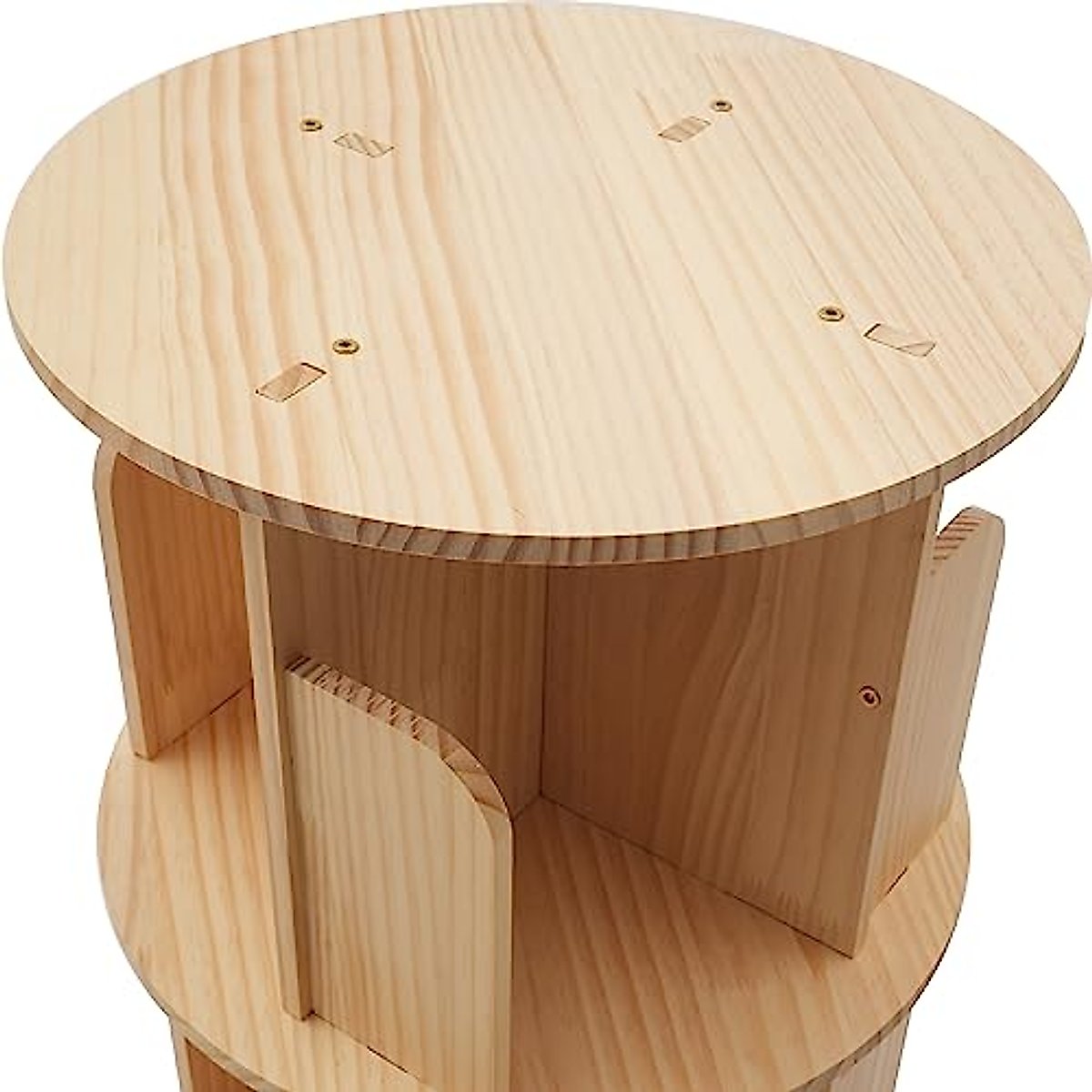 GNJINX Rotating Bookshelf, 6 Tier Solid Wood 360 Display Floor Standing Bookcase Storage Rack, Free Standing Wood Bookcases for Kids&Adults Multi-Functional Bookshelf Organizer(6 Tier)