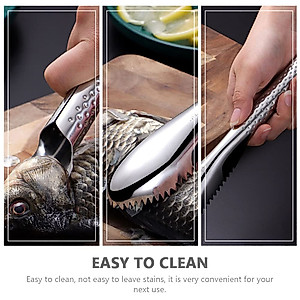 Stainless Steel Fish Scale Planer Practical Fish Scale Scraper Fish Scale Cleaning Tool Fish Scale Remover Fish Scale Removing Tool Kitchen Tool Kitchen Fish Scale Cleaner