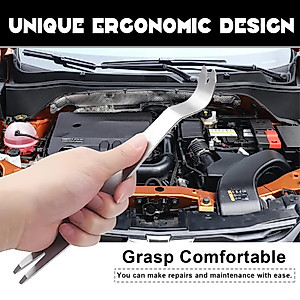 6pcs Metal Trim Removal Tool, Auto Fastener Remover Set Pry Tool Kit, Stainless Steel Universal Clip Pry Tools for Car Door Panel Audio Stereo Fastener Remover, Interior Exterior Trim Tools