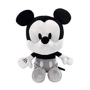 Lambs & Ivy Disney Baby Mickey Mouse Plush Stuffed Animal Toy, Black/White