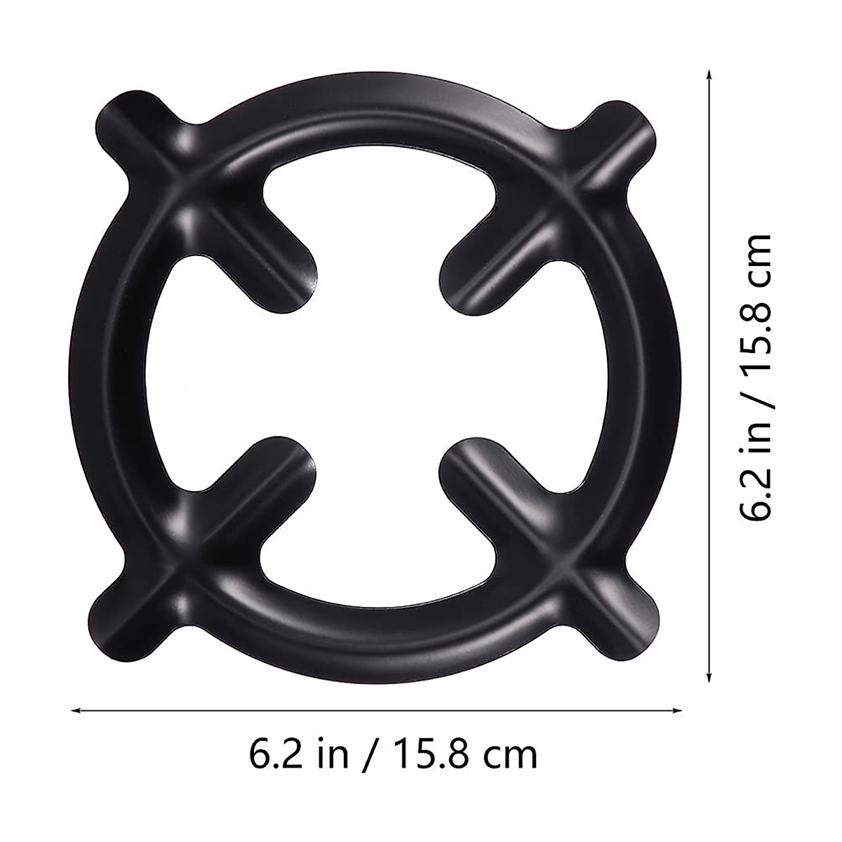 Kichvoe 6.2Inch Cast Iron Wok Support Ring 2Pcs Universal Non Slip Wok Rack Gas Ring Reducer Coffee Pot Holder Stove Trivet Electric Stove Burners - Please Tear Off The Protective Film