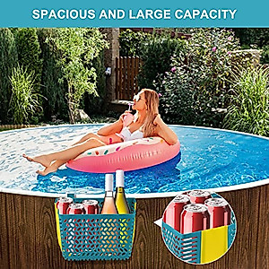 Poolside Storage Basket,Above Ground Pool Storage Basket,Pool Storage Bin for Framed Swimming Pools,Pool Toy Basket,Poolside Storage Containers Basket to Organize Clothes
