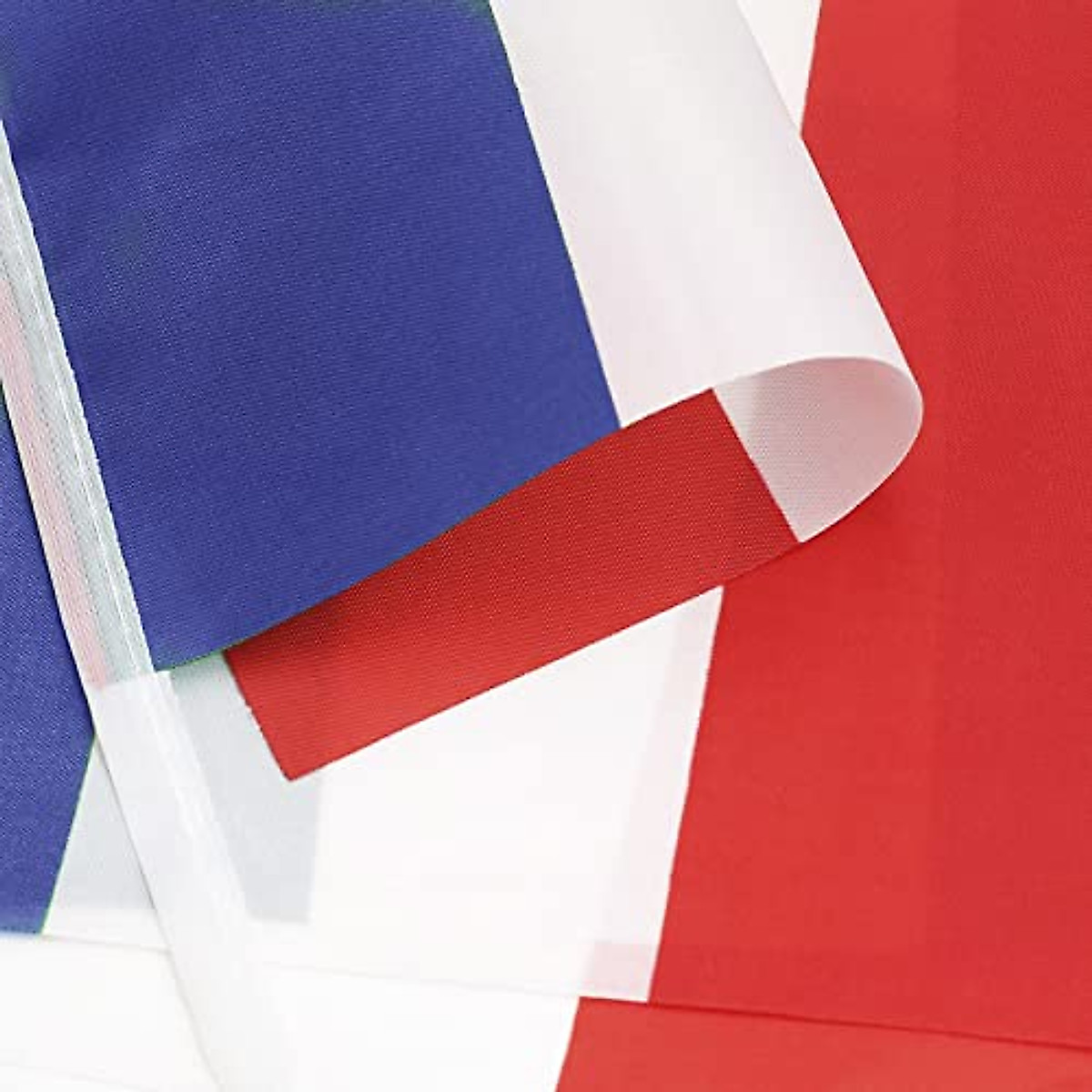 RUIXIA Fabric France Bunting String Flag 5m/16ft Long with 20 Rectangle Flags French Banners Party Decor Patriotic Themed Garland for National Day Wedding Office Home Porch Decoration