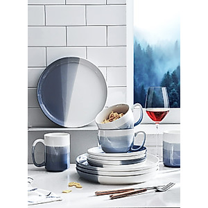 Teocera Dessert Plates set of 4 | 7.2 Inch Round Dessert Salad Plates - Small Appetizer Plates - Dishwasher, Microwave, and Oven Safe, Blue-gray