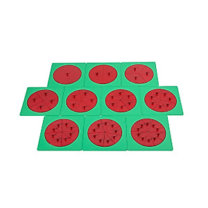 Montessori Educational Toys for Kids 5-7 Iron Fraction Circular Toddler Learning Fractions Knob Puzzle Math Games Preschool Learning Educational Toys & Homeschool Supplies