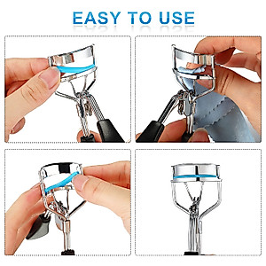 Mudder 80 Pieces Eyelash Curler Refills Pads Soft Curler Replacement Refills Pads for Universal Eyelash(White, Aqua Blue, Blue, Dark Blue)