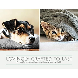 THE FIREFLY COLLECTION Ultra Plush Throw Blanket, 50 x 70 Inches, Granite Grey – Use as Your Couch Throw Blanket or Comfy Chair Blanket Throw – A Perfect Fluffy Blanket for Home and Travel