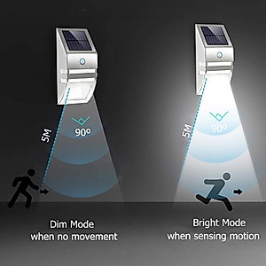 GSYFDZSWZX Fengyan Landscape Lights LED Solar Sensor Lamp PIR Motion Solar Light Garden Yard Outdoor Wall Pathway Balcony Porch Security Light LED Street Lamp (Emitting Color : Warm White)