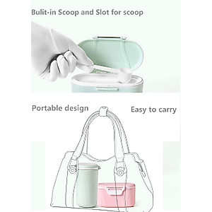 YEEHO Travel Infant Formula Dispenser Box with Scoop, Portable Baby Dry Milk Powder Food Container with Spoon Airtight Storage Easy go Parents Choice Sealed Flour Case,Blue