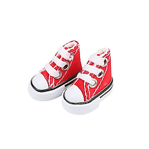 DIY-SCIENCE Mini Fingerboard Shoes, Mini Skateboard Finger Shoes for Finger Breakdance, Fingerboard, Doll Shoes, Used As Making Shoe Keychains and Tiny Sneakers (Red)