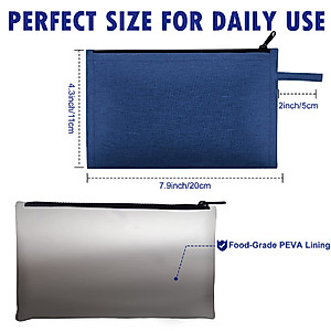 Moyad Reusable Snack Bags Small, 2 Pack Mini Zipper Lunch Pouches, Dishwasher Safe & BPA Free, Compact Food Storage for Work, Travel, Picnic, Blue