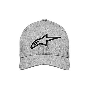Alpinestars mens Curved Bill Structured Crown Flex Back 3d Embroidered Logo Flexfit Hat Cap, Ageless Black/White, Large-X-Large US