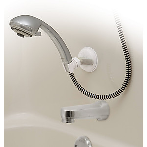 Changing Lifestyles Safe-er-Grip Portable Shower Arm, Contrasted White with gray accents