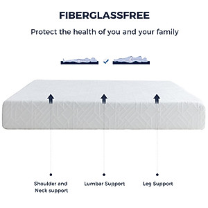 SILKIR 12 Inch Queen Size Mattress, Cooling Gel Memory Foam Mattress for Pressure Relieving, Mattress in a Box, CertiPUR-US Certified, Fiberglass-Free,White