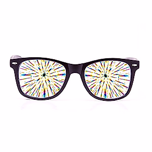 GloFX Ultimate Diffraction Glasses - Matte Black Limited Edition - Rave Eyewear, Ravewear, EDM Festivals, Light Shows, Rainbow Prism Kaleidoscope Refraction Lenses