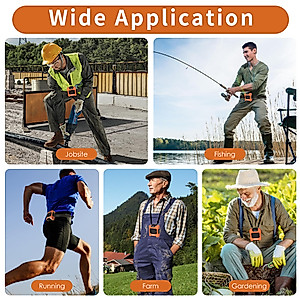 AMKEN Waist Fan - Belt Fan, Portable Clip Fan with 10000mAh Battery, 24-Hour Working Time, LED SOS Light - 3 Speeds, 15500RPM Strong Airflow - Neck Fan for Jobsite, Farming, Fishing