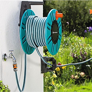 Gardena 2650 164-Foot Wall Mount Removable Garden Hose Reel With Hose Guide