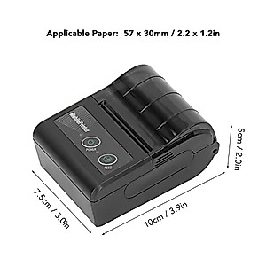lvifloae Bluetooth Receipt Printer Smartphone Control 200dpi Thermal Label Printer Receipts Printer with 1 Roll Printer Paper for Restaurant Sales Retail