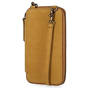 Timberland womens Wallet RFID Leather Crossbody Phone Bag, Wheat (Nubuck), One Size US