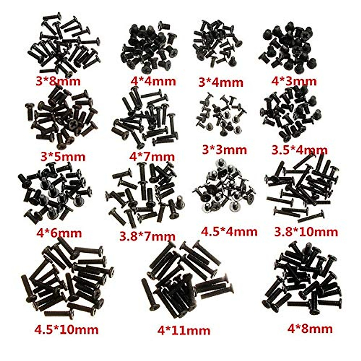 OPYTR Screw Anchors 300pcs Black Computer Parts Metal Screws Set for Laptop Computers in Stock Anchors
